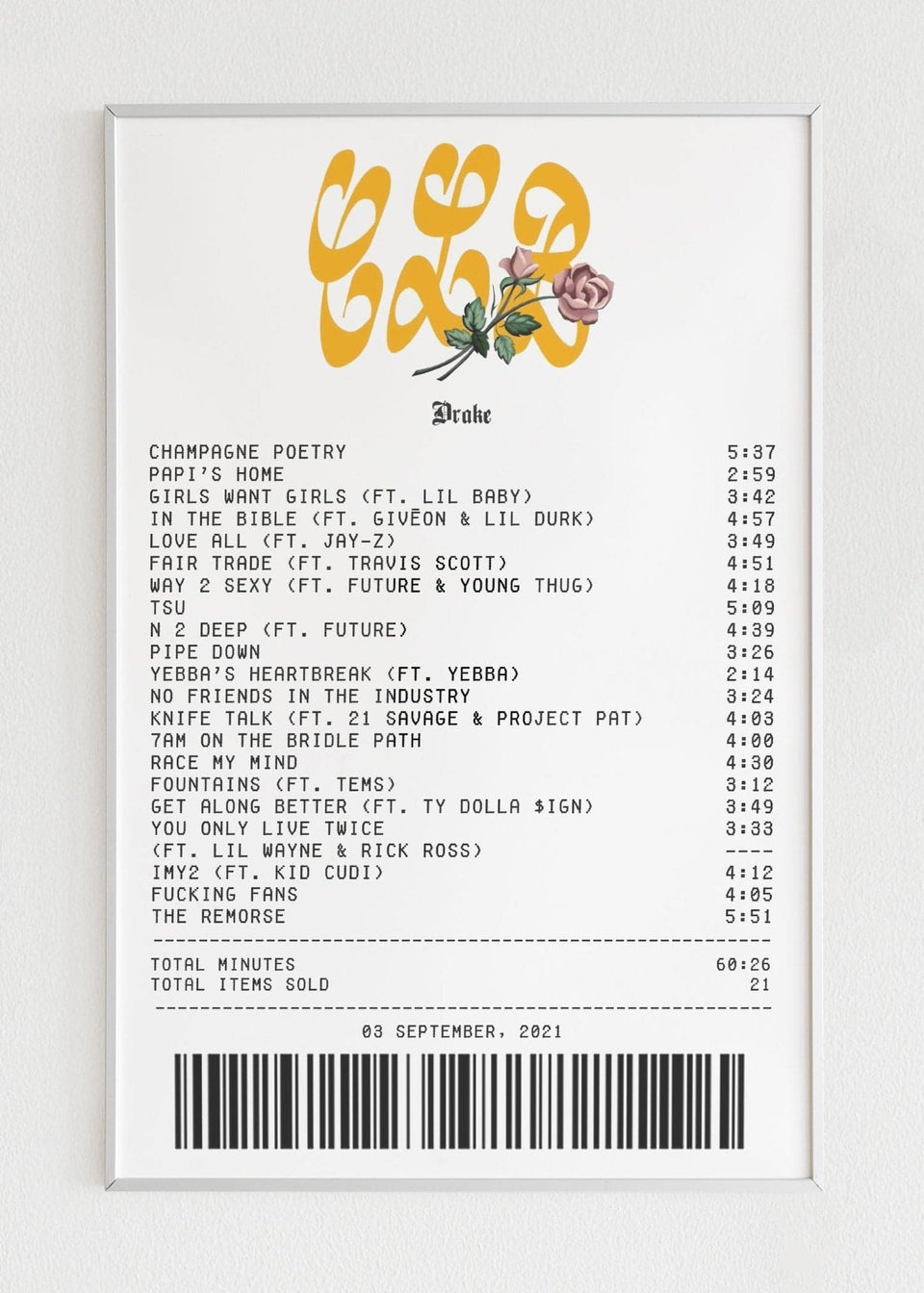Certified Lover Boy Receipt Poster – Hiphop Heaven